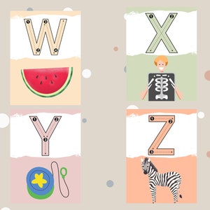 Minimal Writing Visual Alphabet Posters | Animal Alphabet Posters ...