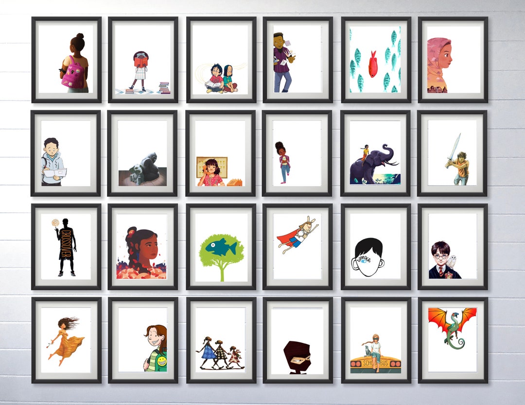 Middle School Character Gallery Wall Poster Bundle, Classroom and ...