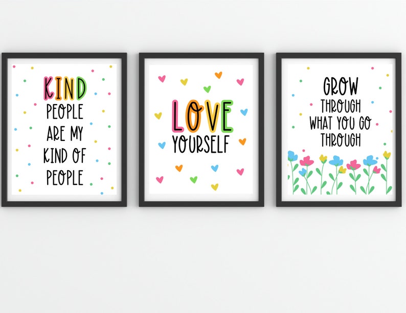 Set of 6 Colorful Mental Health Positive Messages Posters - Etsy
