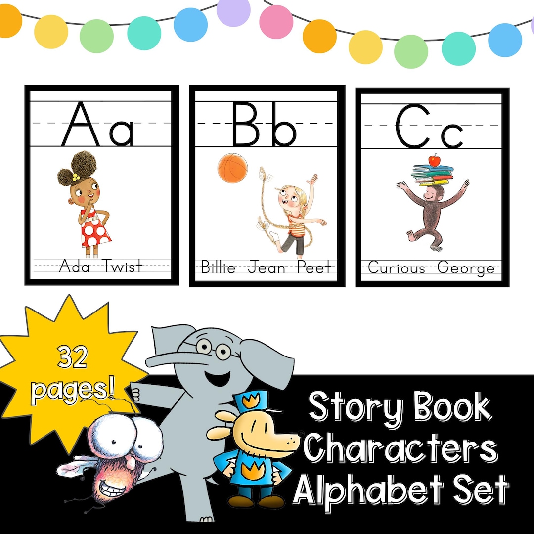 Book Character Posters, Alphabet Posters, Elementary Decor, Handwriting ...