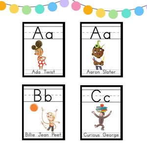 Book Character Posters, Alphabet Posters, Elementary Decor, Handwriting ...