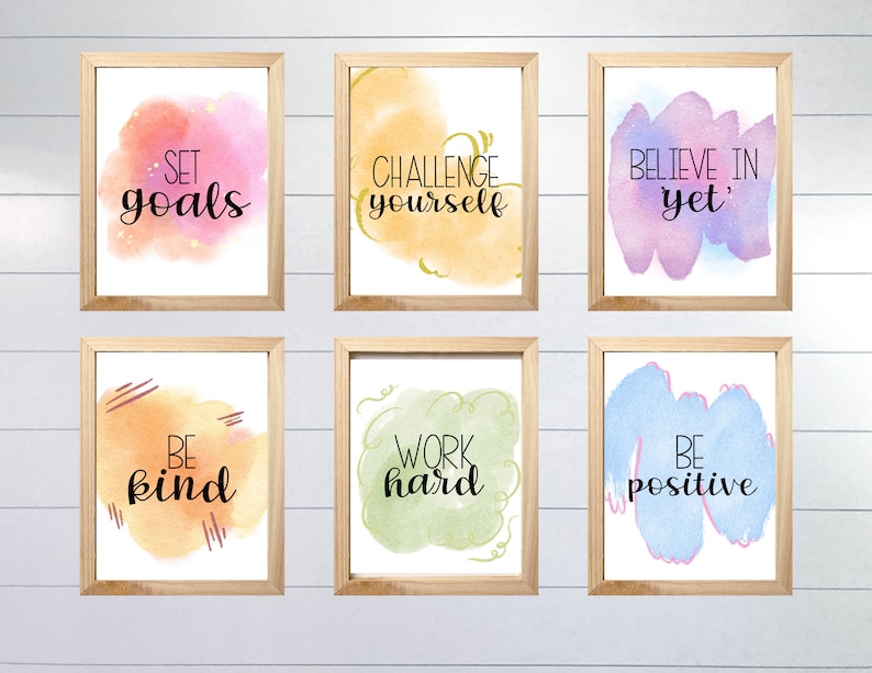 Watercolor Positive Affirmations Classroom Decor - Etsy