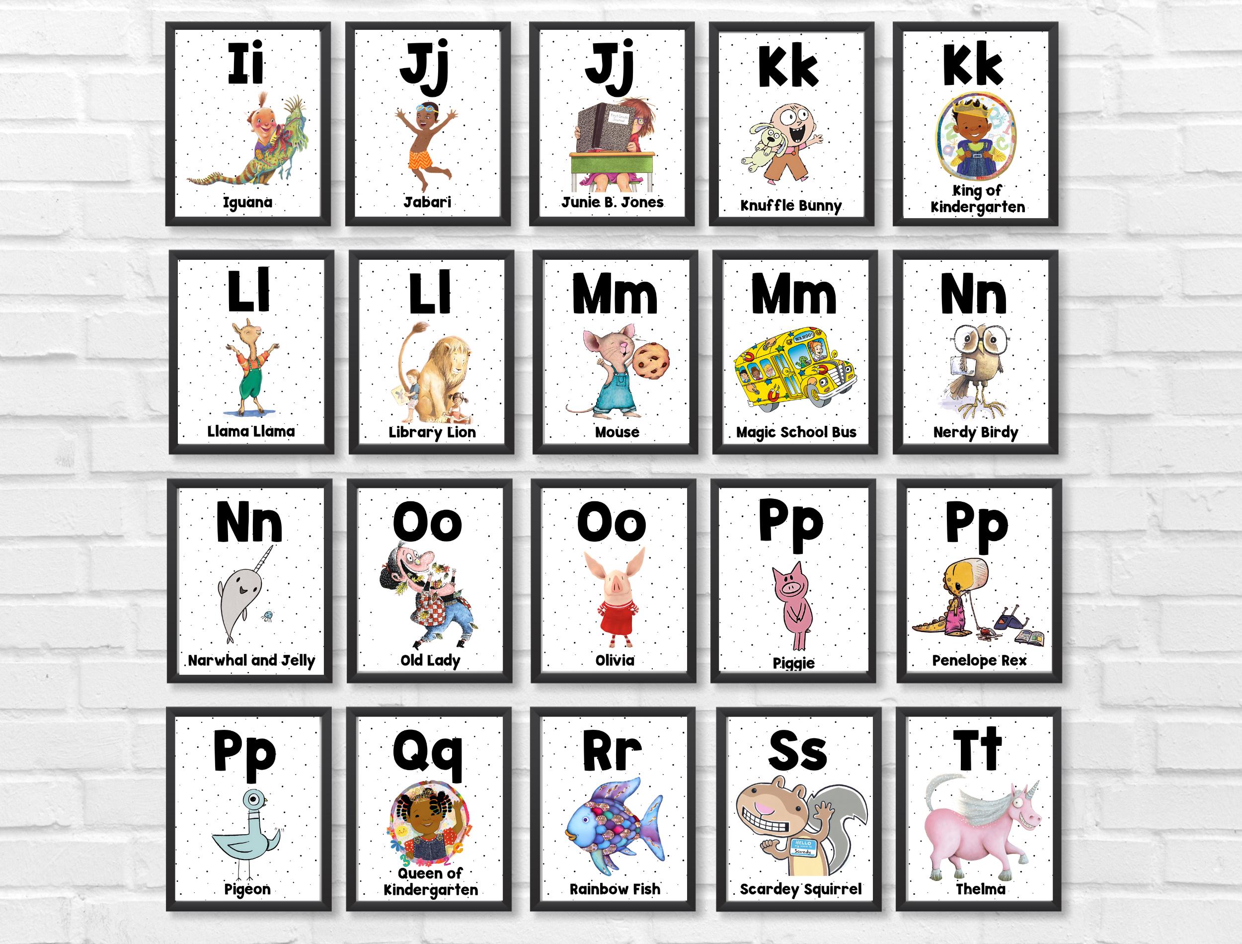 Book Character Posters, Alphabet Posters, Elementary Decor - Etsy
