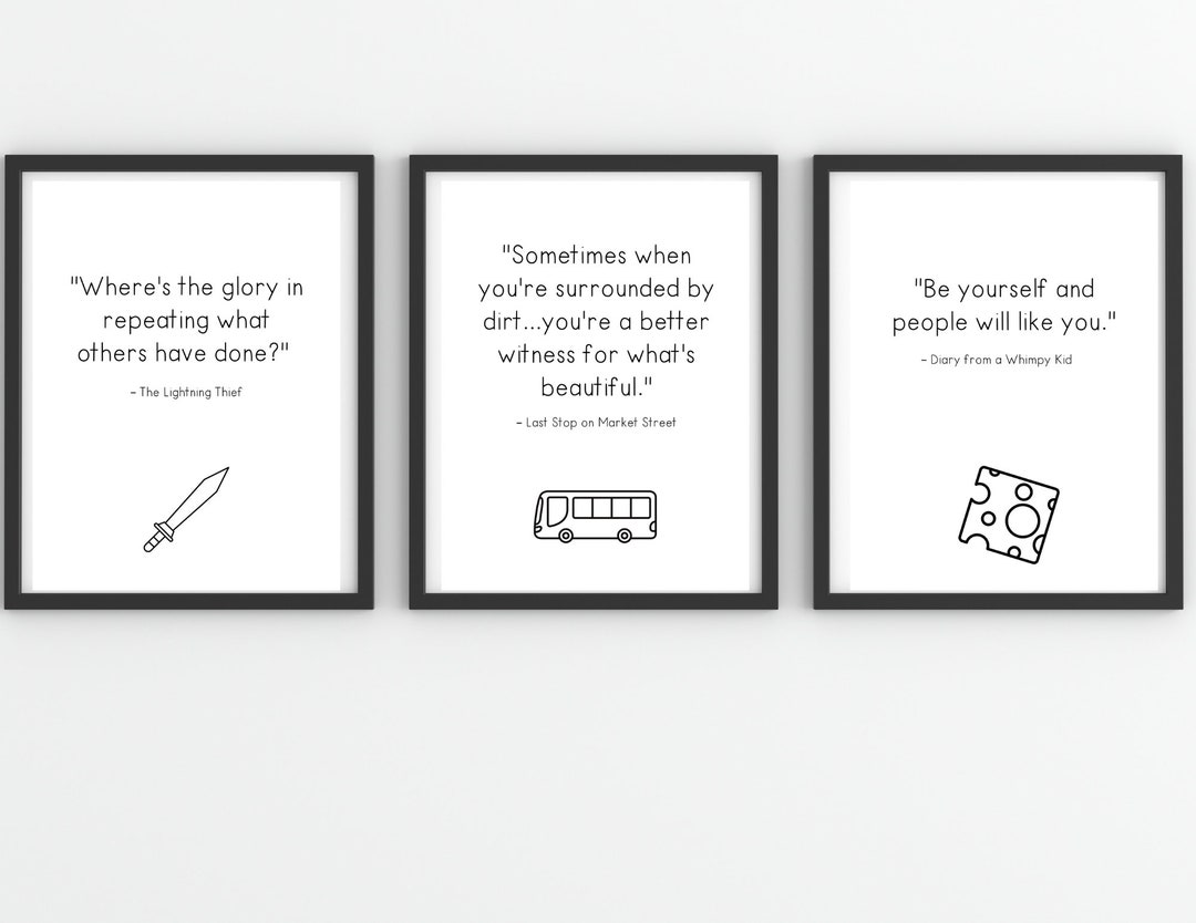 Children's Literature Inspirational Minimalist Quote Print 30 Set ...