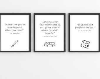 Children's Literature Inspirational Quote Print Set - Etsy