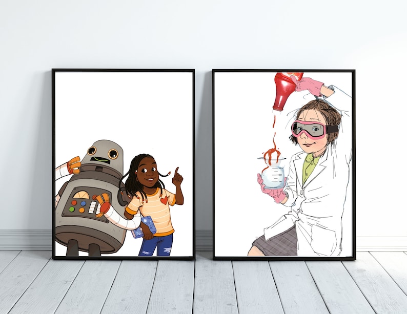 Printable Children's STEM Book Character Gallery Wall - Etsy