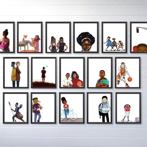 Black/ POC Printable Middle School Character Gallery Wall Poster Bundle ...