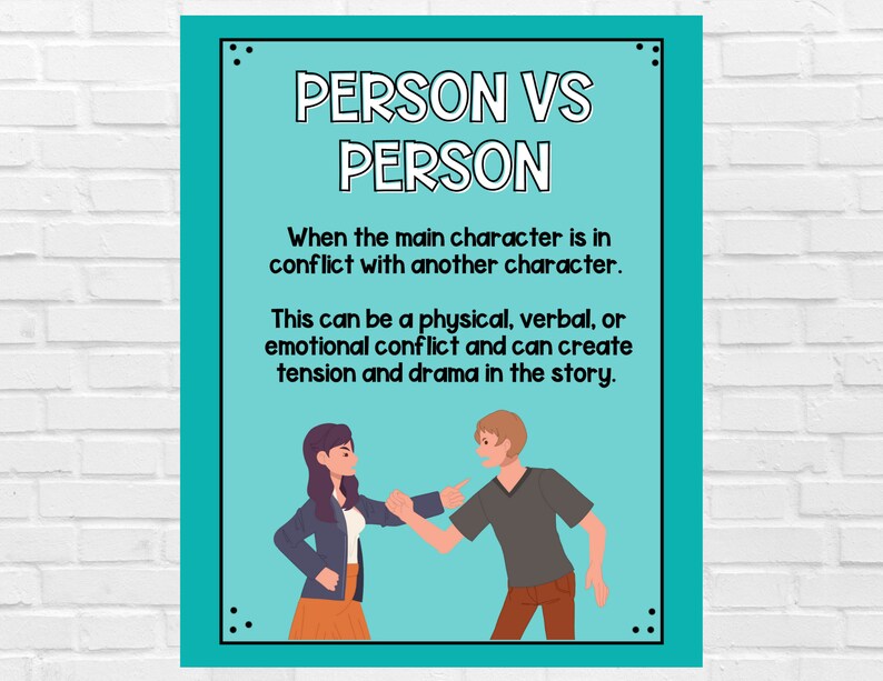 Types of Conflict Posters, Classroom Decor Printables (digital Download ...