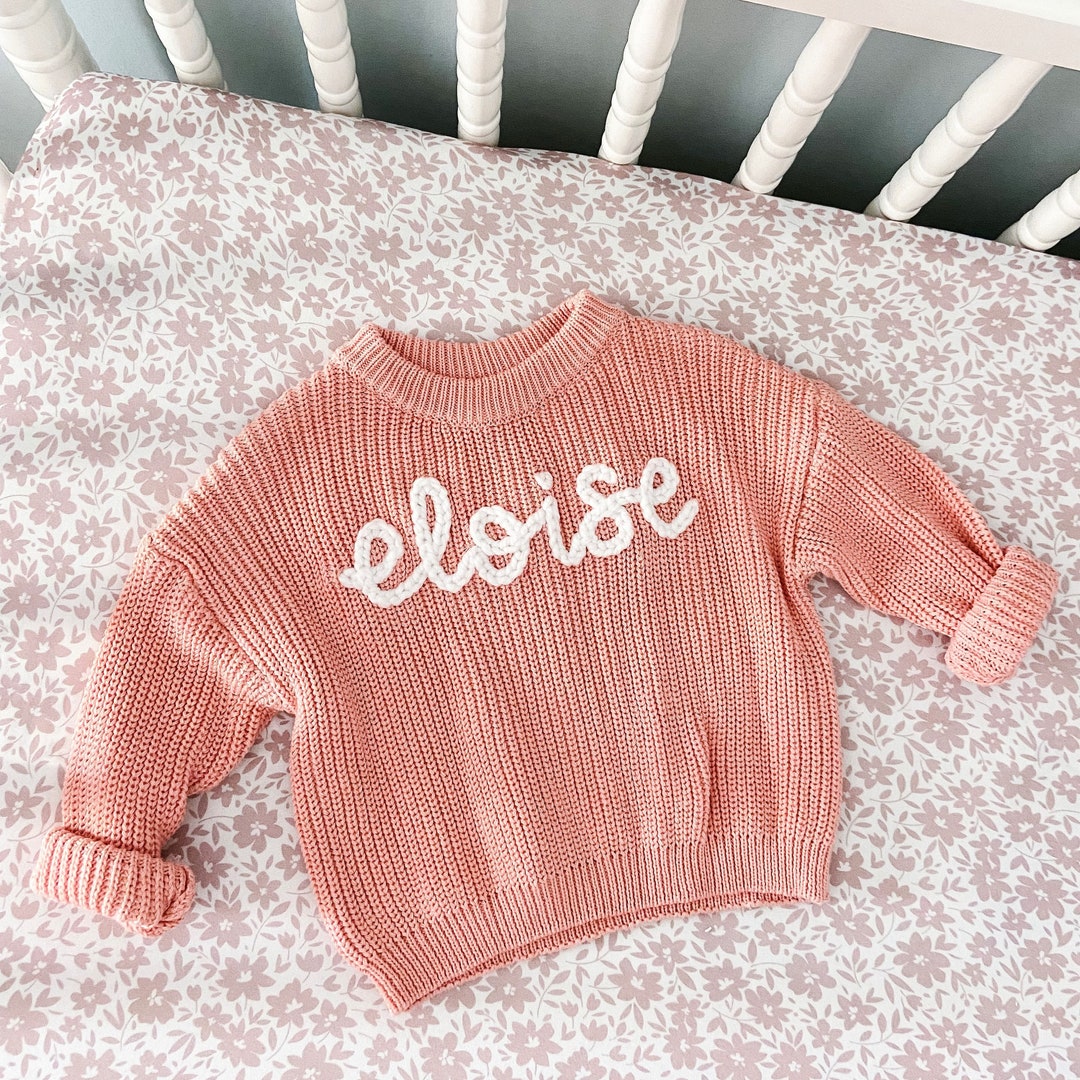 Personalized Baby Toddler Name Sweater / Hand-embroidered Custom ...