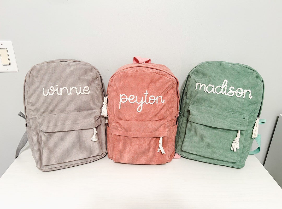 Custom Name Backpack / Hand-embroidered Bookbag / Personalized Children ...