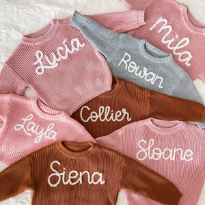 Personalized Baby Toddler Name Sweater / Hand-embroidered - Etsy