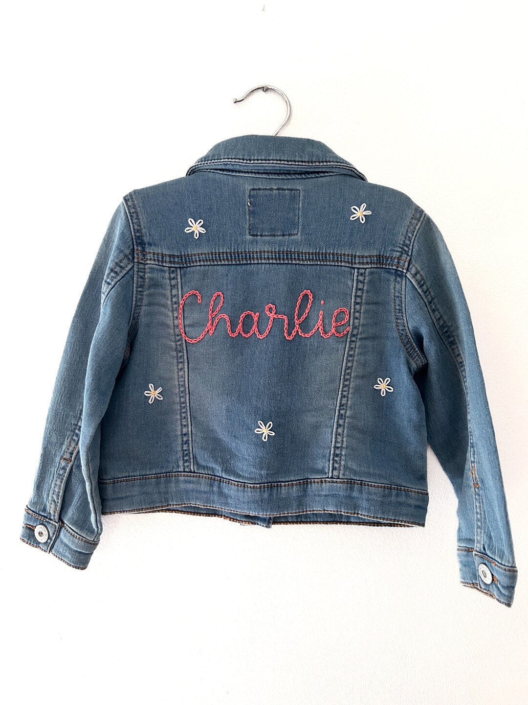 Personalized Baby Toddler Name Denim Jacket / Hand-embroidered Custom ...