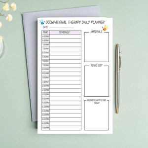 Occupational Therapist Daily Planner Non Sticky Back Things OT Notepad ...