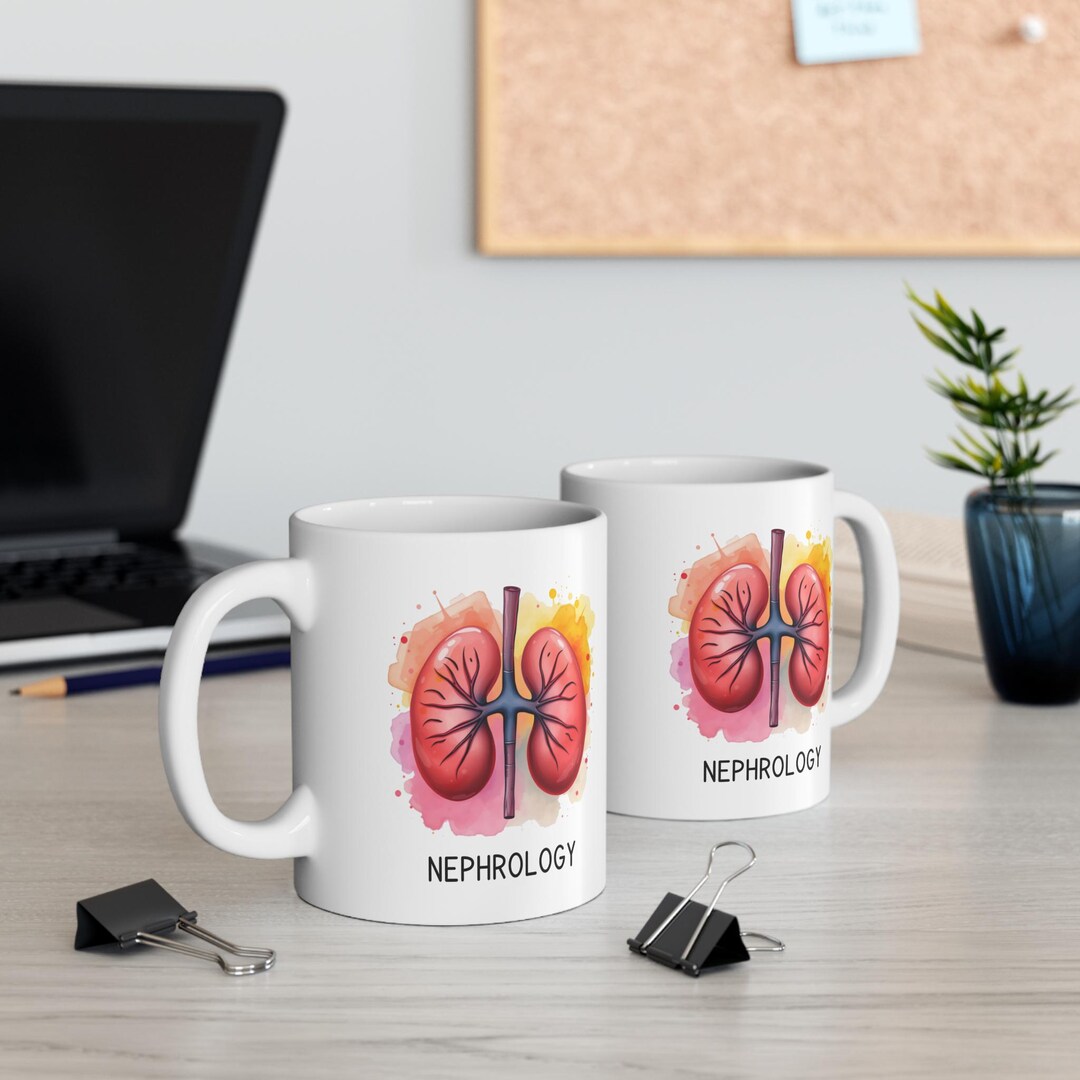 Nephrology Mug, Kidney Design, Watercolor Background, Medical Student ...
