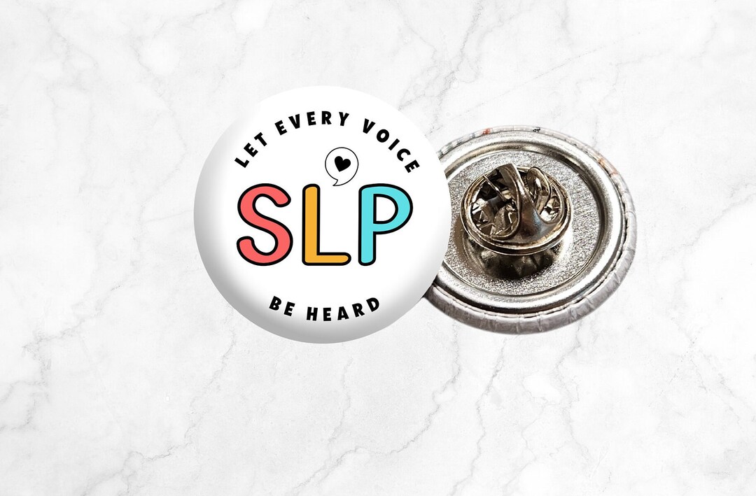SLP ID Badge Pin: Speech Language Pathologist Lanyard Pin - Etsy