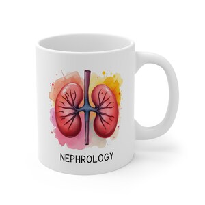Nephrology Mug, Kidney Design, Watercolor Background, Medical Student ...