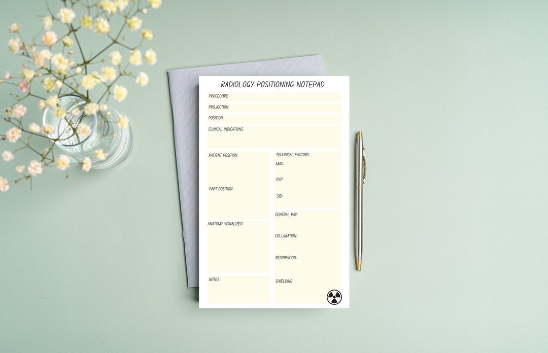 Radiology Positioning Student Study Notepad for Radiology Students ...