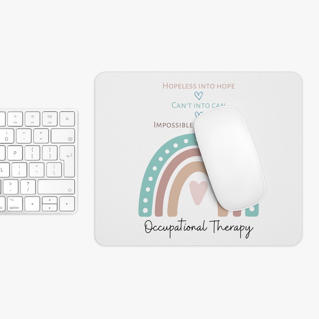 Occupational Therapy Boho Rainbow Mouse Pad, Occupational Therapy Gift ...