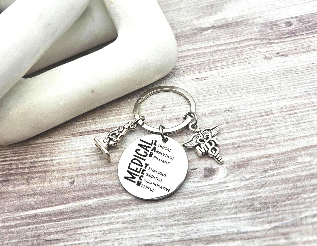 Medical Laboratory Technologist Keychain Engraved MLT Key Ring Gifts ...