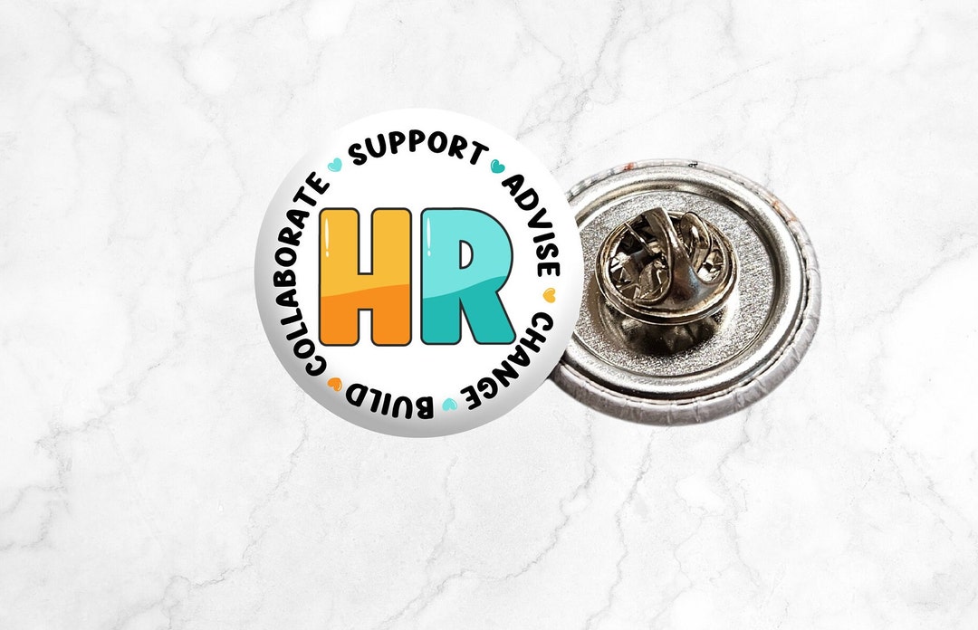 Human Resources Small ID Badge Pin 1" Lapel Pin People Detail Lanyard ...
