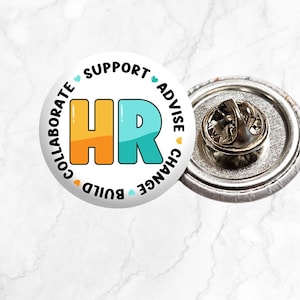 Human Resources Small ID Badge Pin 1" Lapel Pin People Detail Lanyard ...