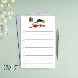 Personalized Teacher Themed Notepad Non Sticky Back School Notes Gift ...