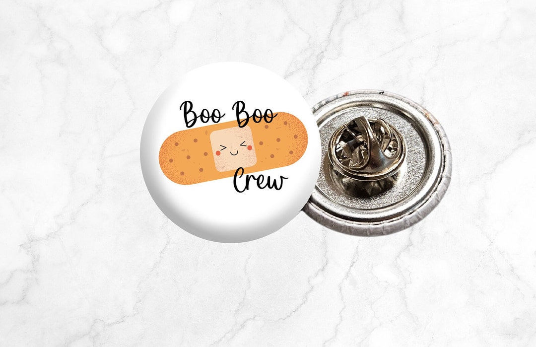 Boo Boo Crew Small ID Badge Pin 1" Lapel Pin Cute Bandage Detail ...