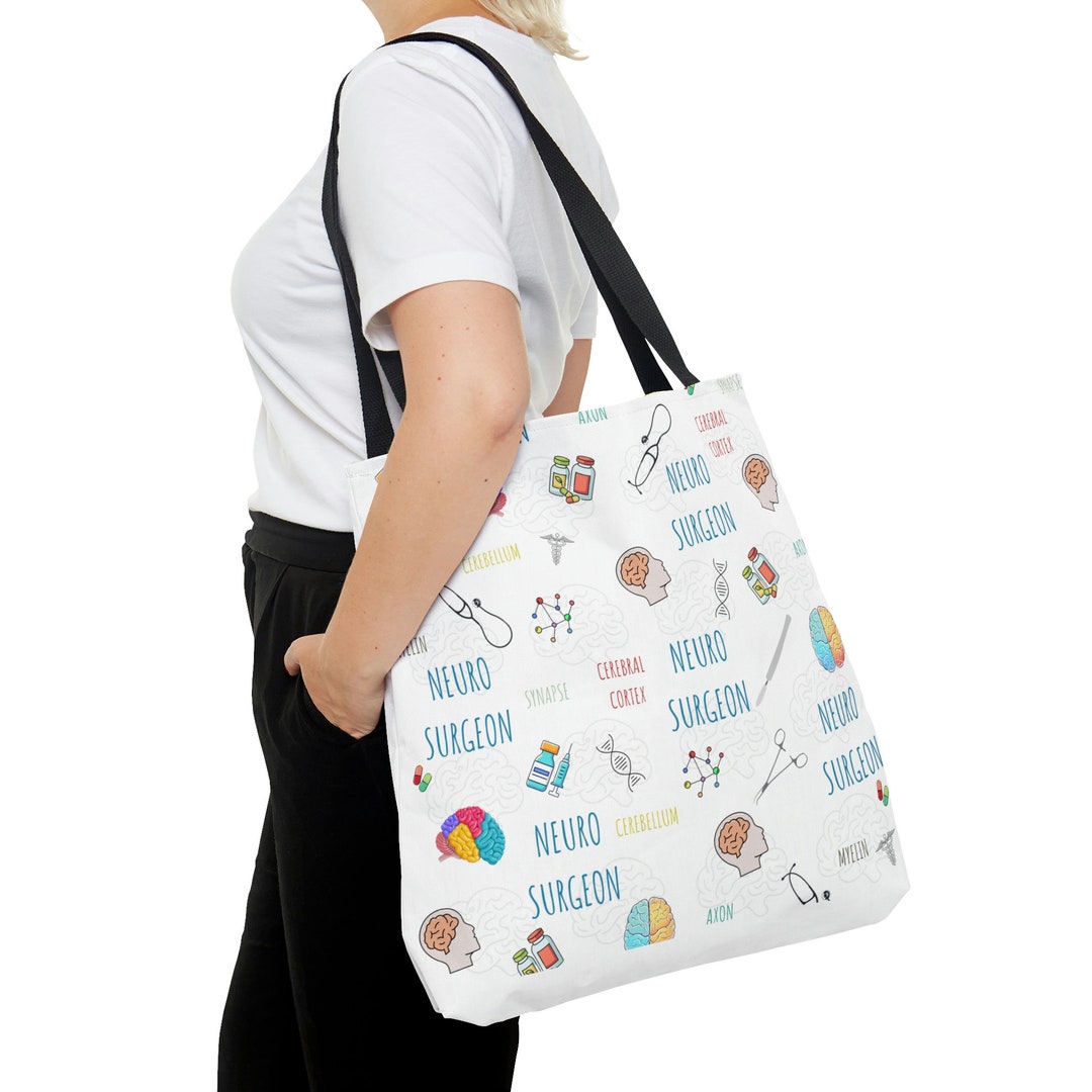 Neurology Neurologist Tote Bag With Black Straps Neuro Surgeon Tote Bag ...