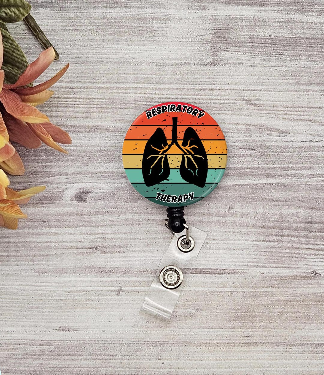 Respiratory Therapist Retro Name Badge Holder Cute Lung Detail Gift RT ...