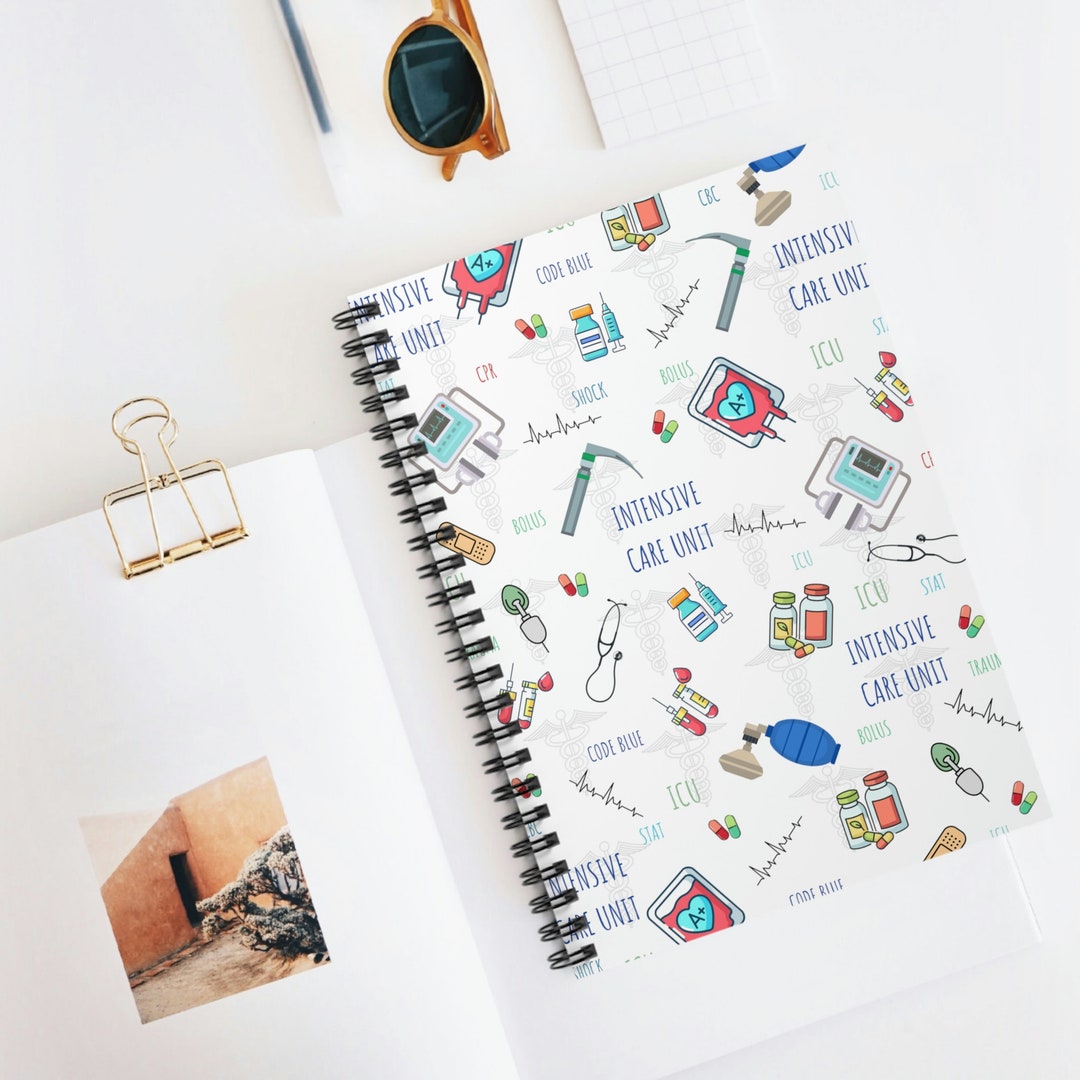 ICU Spiral Notebook With Ruled Lines, ICU Nurse Doctor, Intensive Care ...
