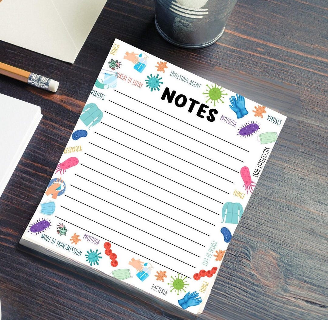 Infection Control Practitioner Notepad Custom IPAC Writing Pad ...