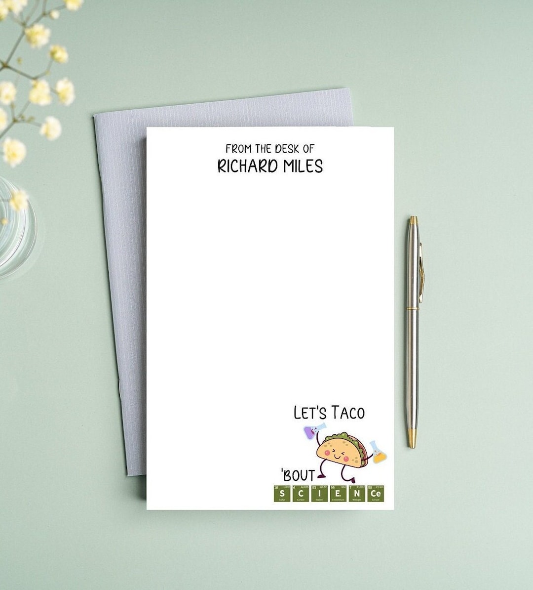 Custom Let's Taco 'bout Science Notepad Non Sticky Back Taco Notepad ...