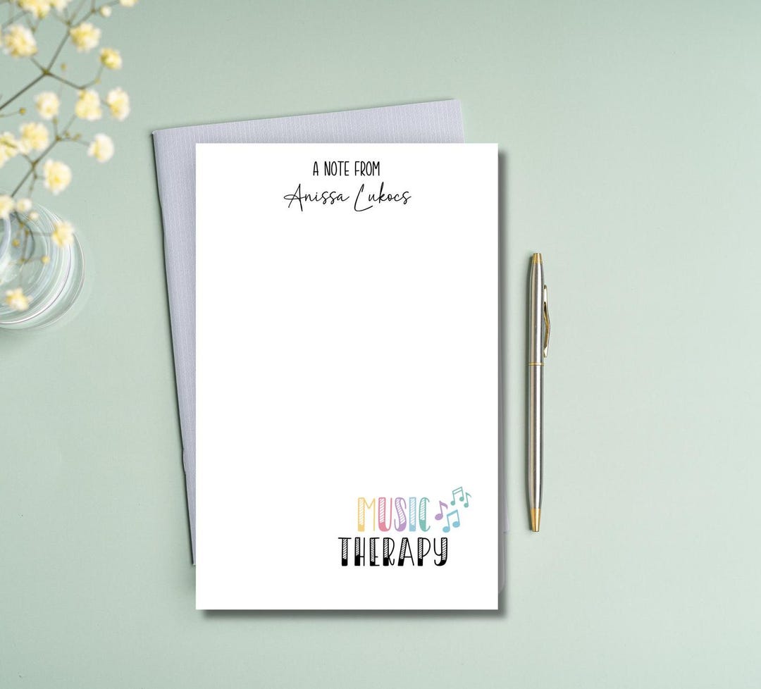 Custom Music Therapy Notepad: Tear-off Sheets, Handmade Stationery - Etsy