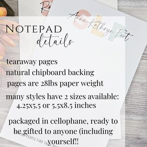 Baking Themed Notepad Non Sticky Back Baker Gift Graduation Notepad ...