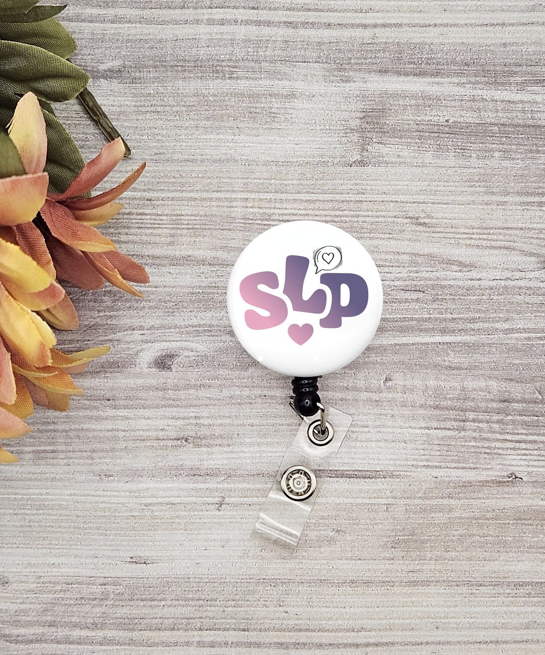 Speech Language Pathologist Ombre Word Bubble Button Name Badge Holder ...