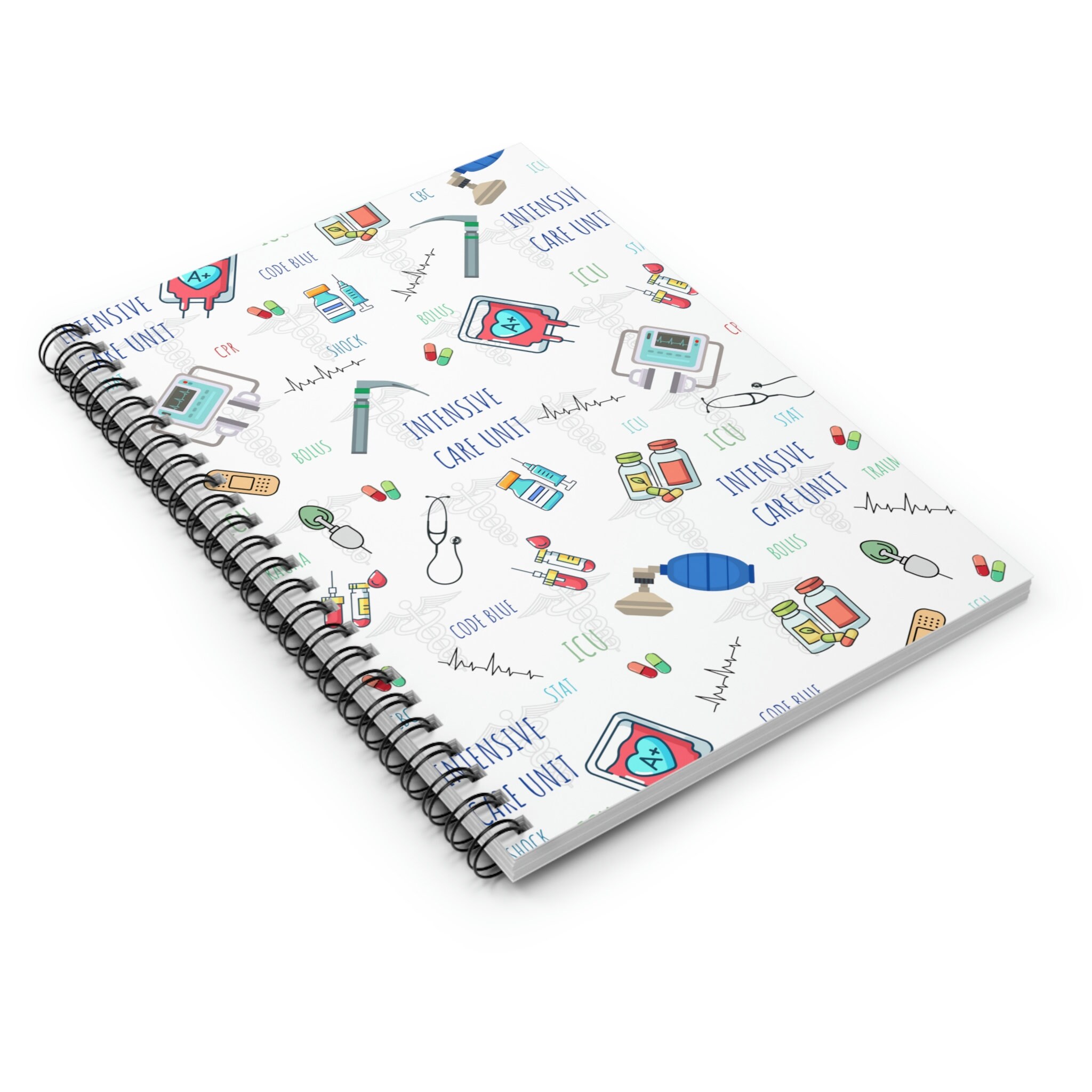 ICU Spiral Notebook With Ruled Lines, ICU Nurse Doctor, Intensive Care ...