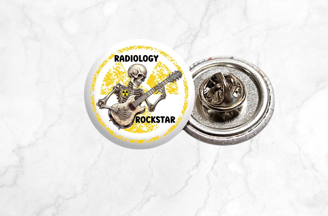 Radiology Rockstar Small ID Badge Pin 1" Lapel Pin Wheelchair Detail ...