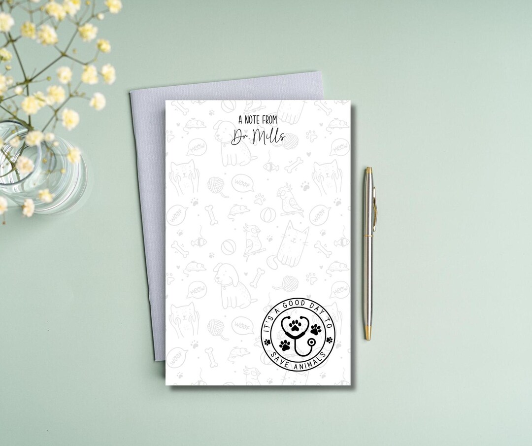 Custom Veterinary Medicine Themed Notepad Non Sticky Back Things Vet ...