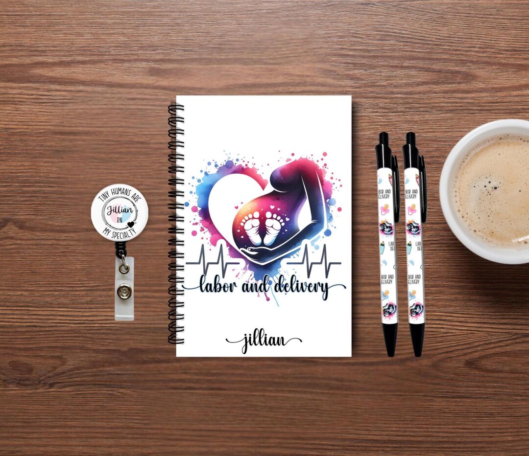 Personalized Labor and Delivery Notebook Bundle With Pens Personalized ...