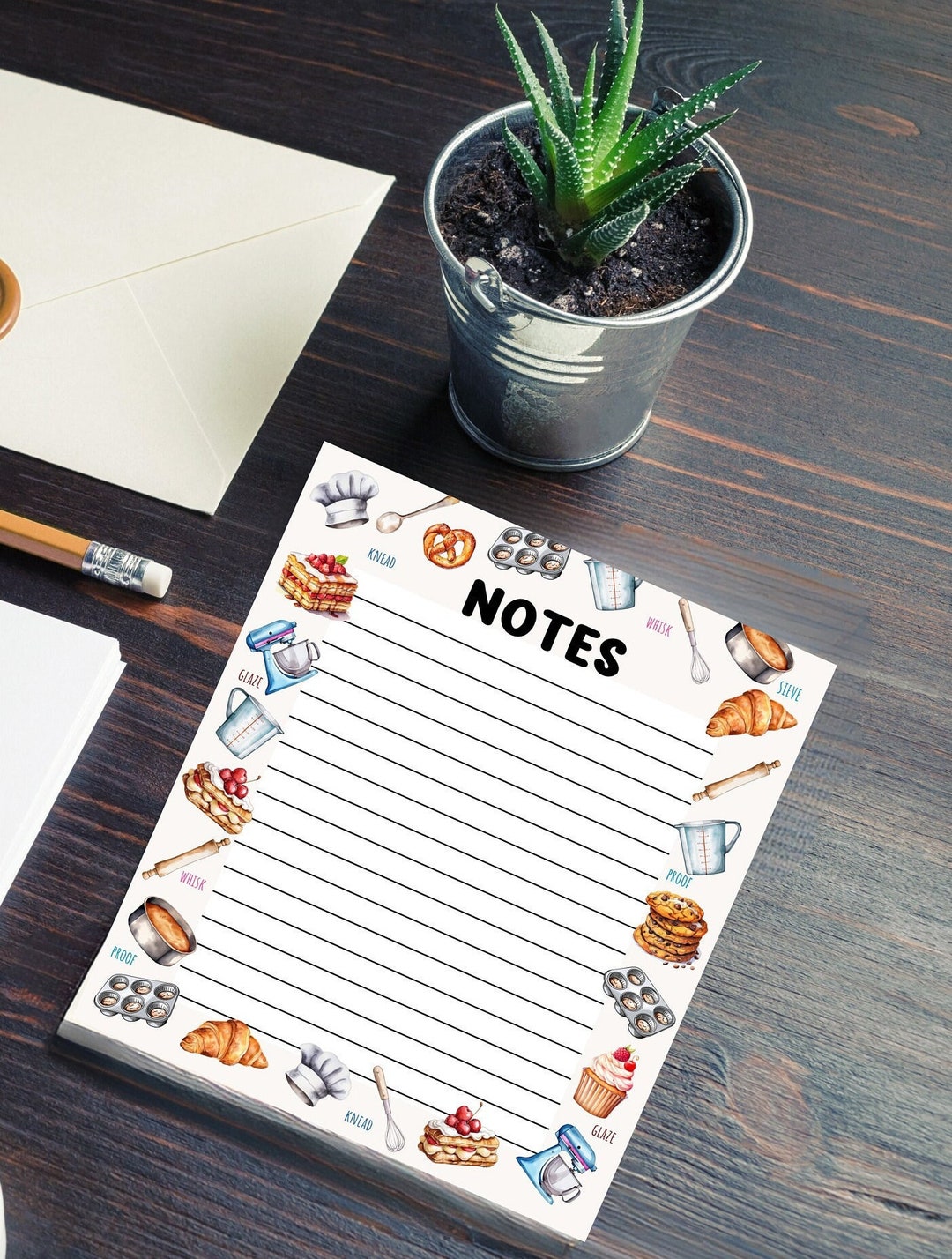Baking Themed Notepad Non Sticky Back Baker Gift Graduation Notepad ...