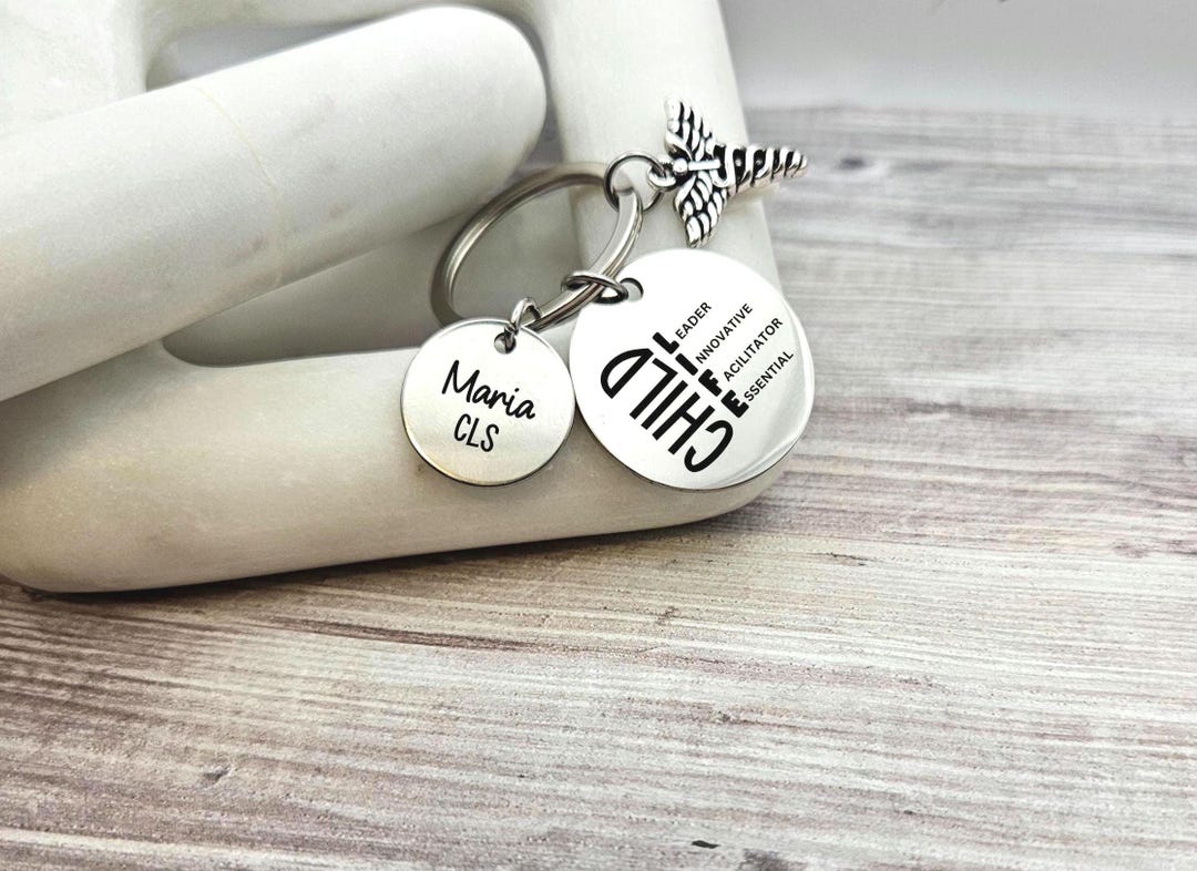 Personalized Child Life Specialist Keychain Engraved Birthday CLS Key ...