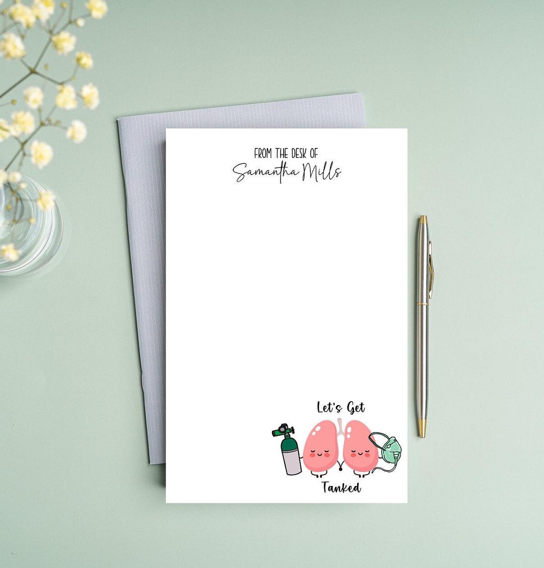 Personalized Funny Respiratory Therapy Themed Notepad Non Sticky Back ...