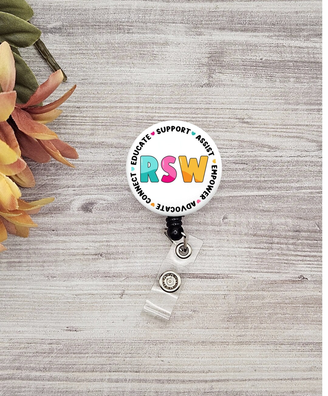 Social Worker Button Name Badge Holder MSW Gift Graduation Social Work ...