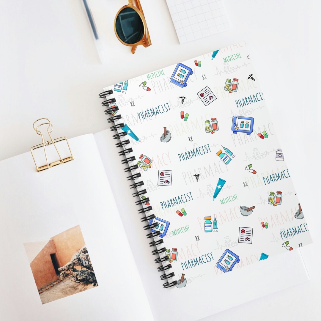 Pharmacist Medicine Spiral Notebook With Ruled Lines, Pharmacy Student ...