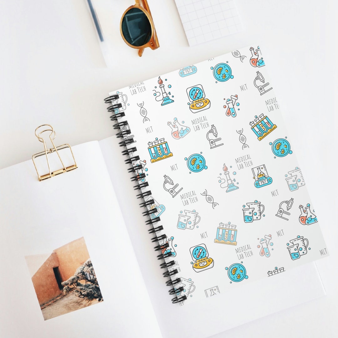 Medical Lab Tech Spiral Notebook With Ruled Lines, Microscope Lover ...