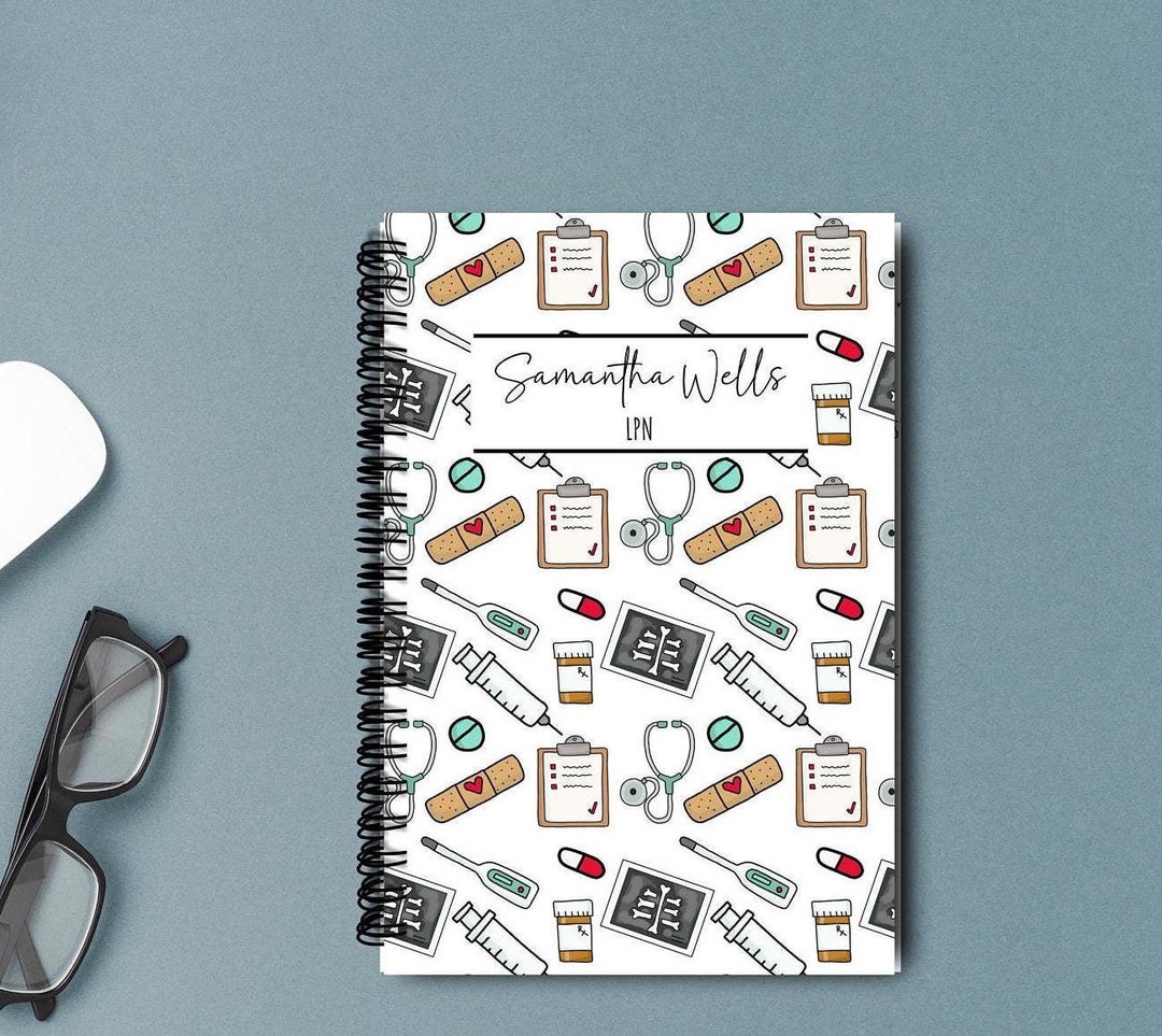 Personalized Medical Themed Notebook Ruled Lines Nurse Doctor RN LPN ...