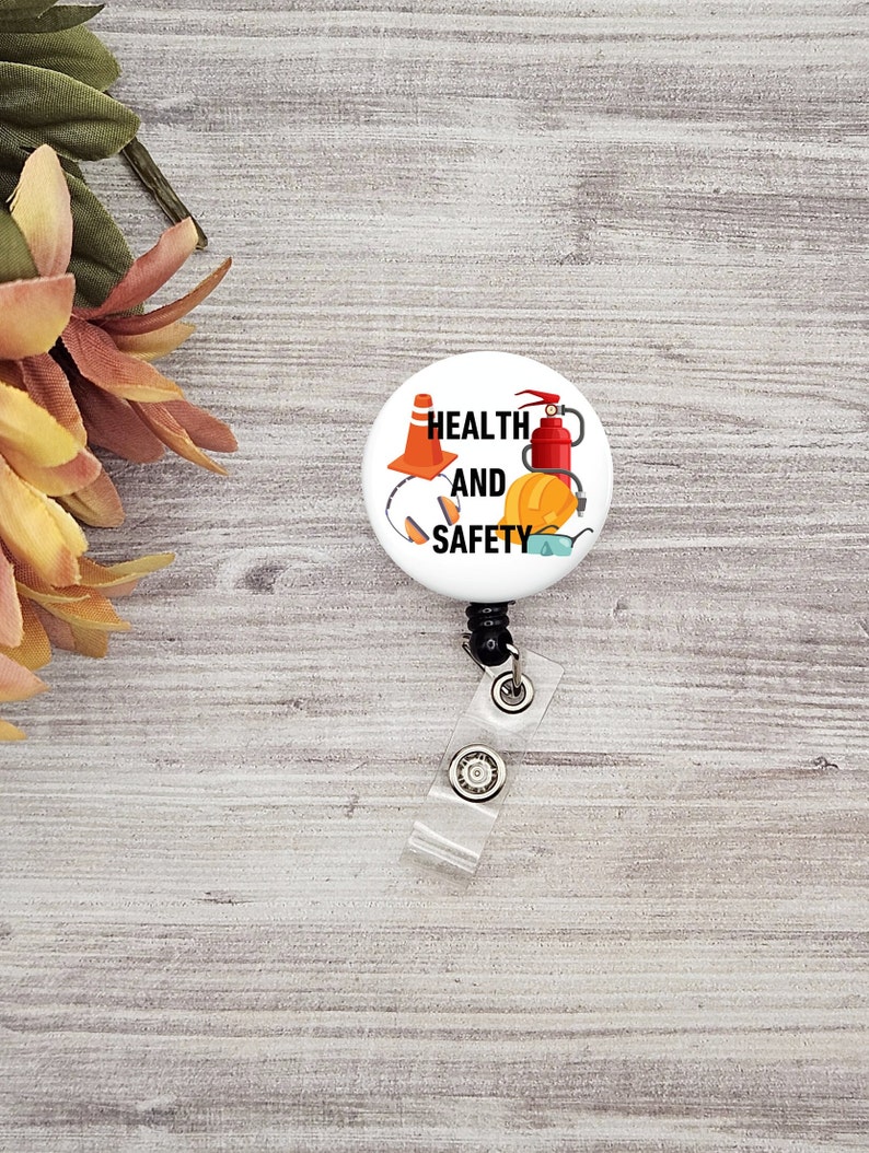Health and Safety Button Name Badge Holder Safety Equipment Detail OHS ...