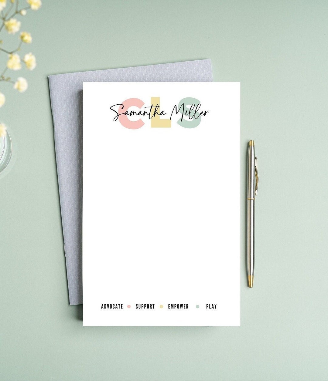 Custom Child Life Specialist Themed Notepad Non Sticky Back CLS Gift ...