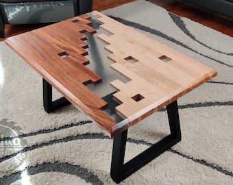 Live Edge Waterfall Maple Coffee Table - Etsy