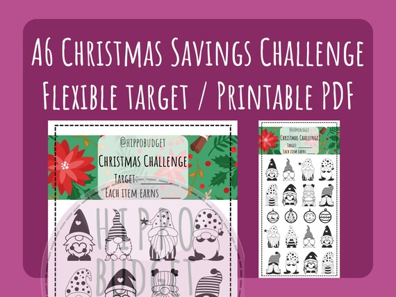 Printable Savings Challenge Christmas Savings A6 Size - Etsy